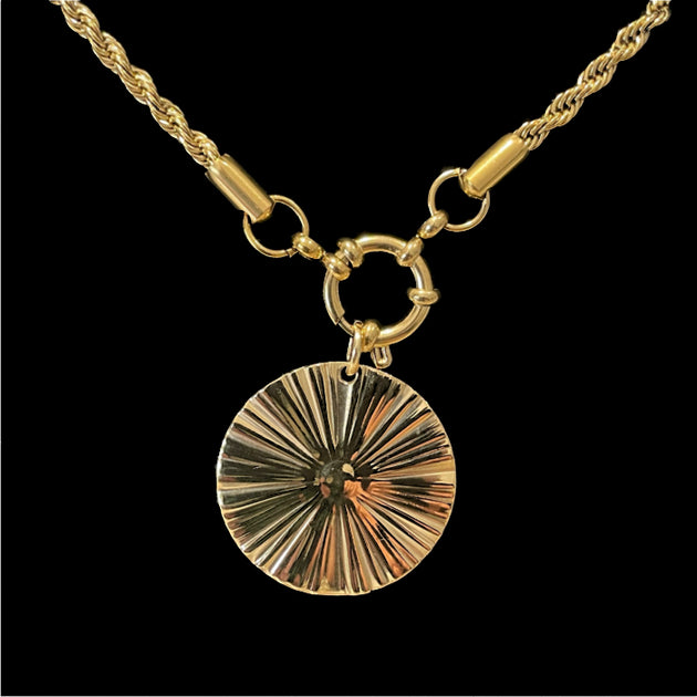 Large Round Charm with Sun Ray Design – Overdressed